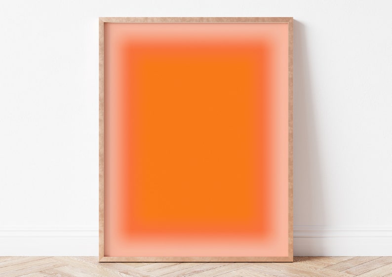 Orange Aura Gradient Print, Trendy Spiritual Wall Art (digital Download ...