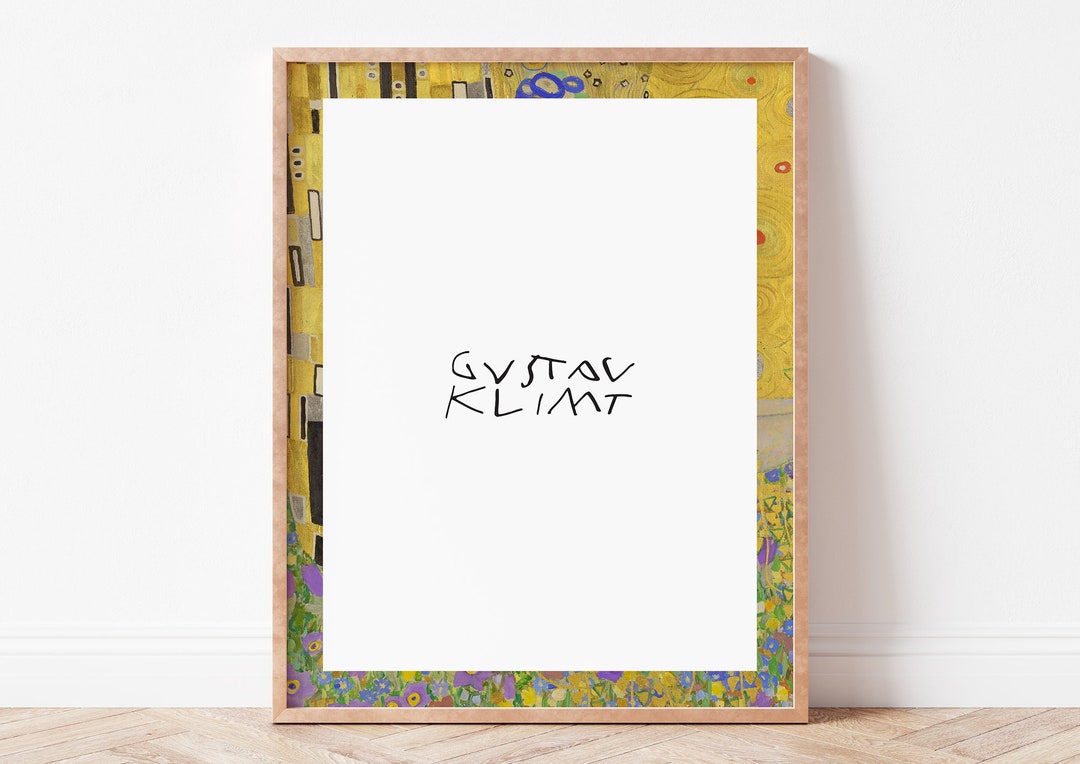 Gustav Klimt Signature, Trendy Wall Art, the Kiss, Downloadable Art ...