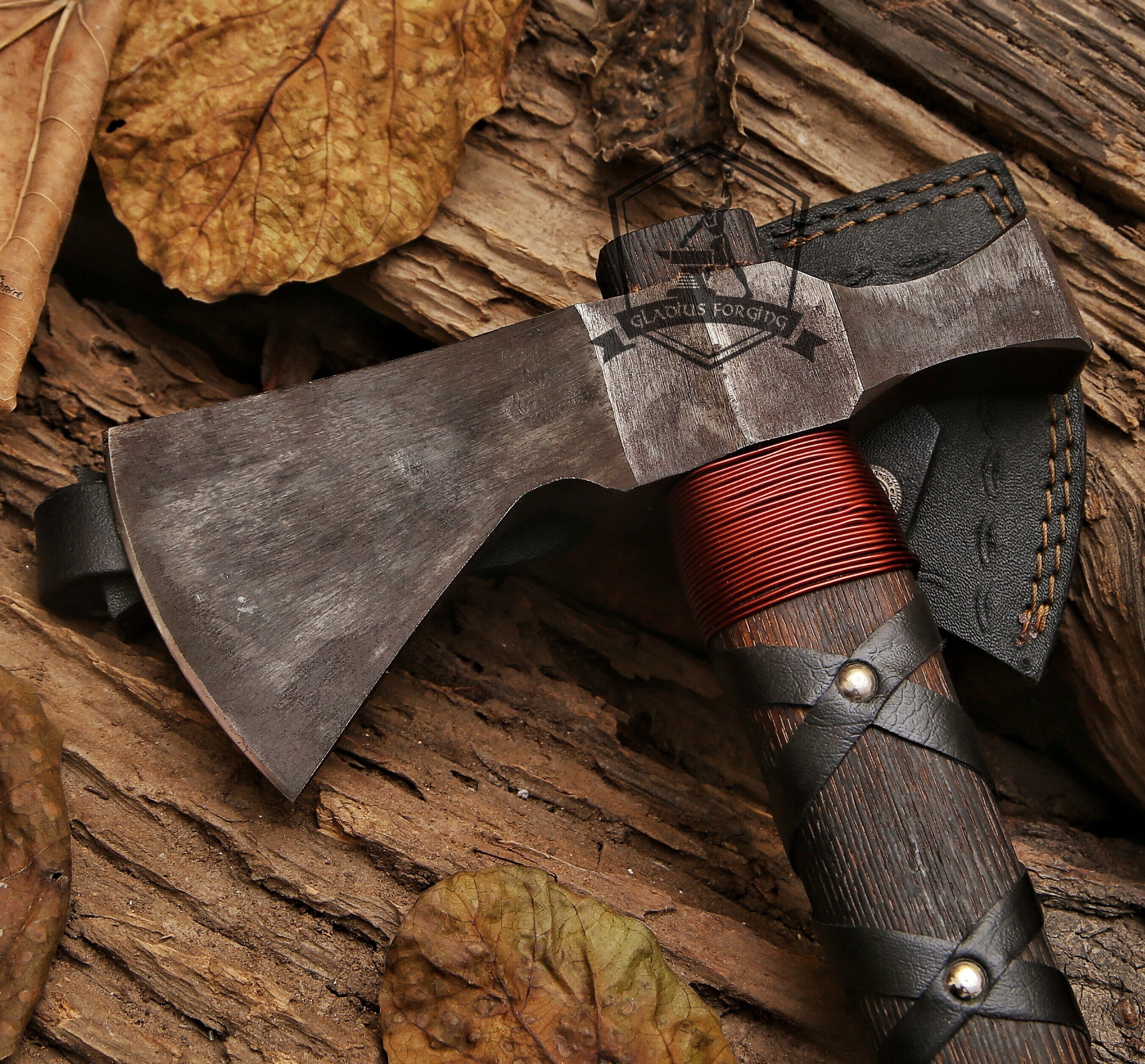 Custom Axe Handmade Spring Steel Viking Axe Hand Forged Axe Hunting ...