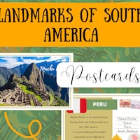 Map of South America Flashcards [montessori Color-code) - Geography ...