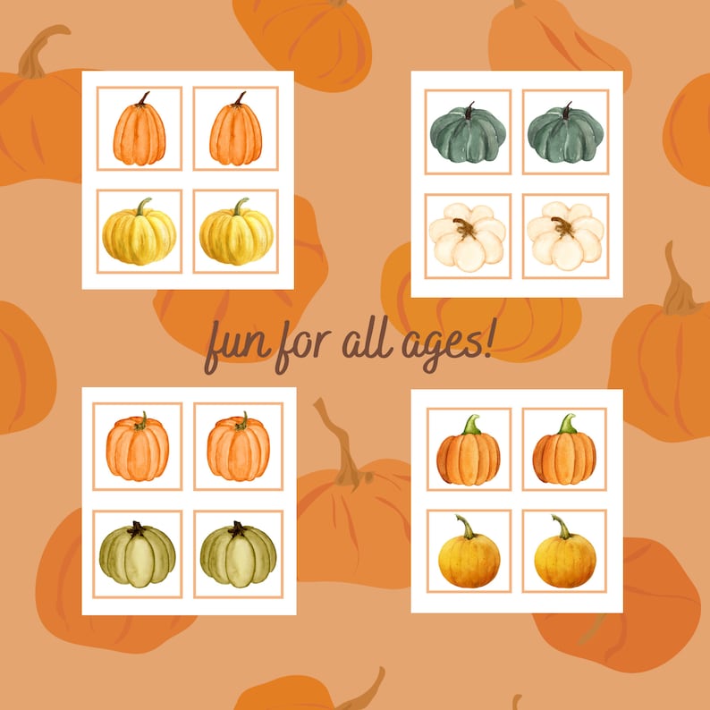 Pumpkin Memory Match Cards | Pumpkin Cards | Educational Games | Fall ...
