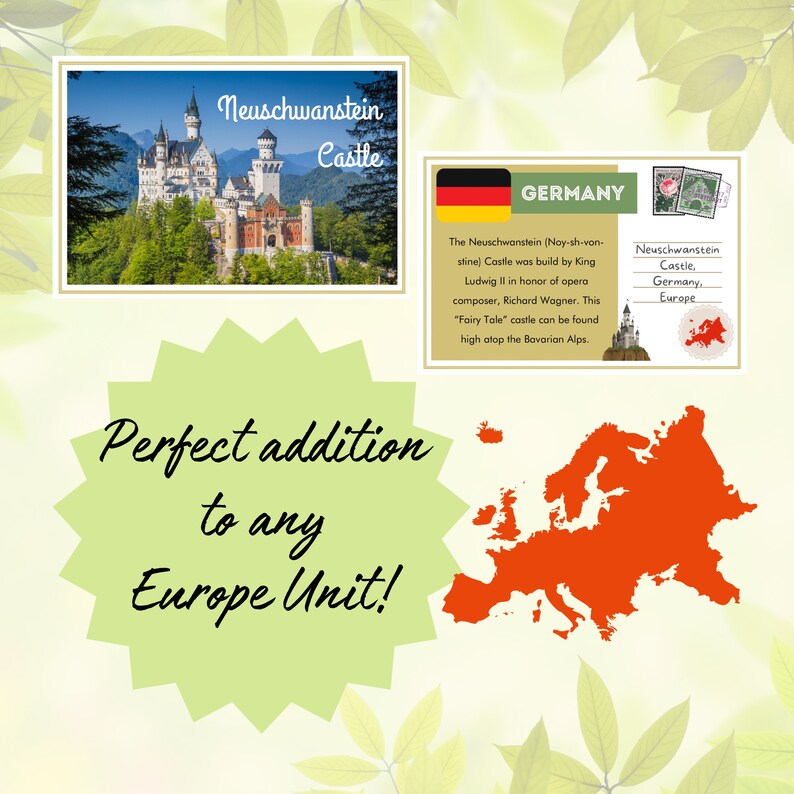 Landmarks of Europe Postcards | Culture Cards | Geography Game ...