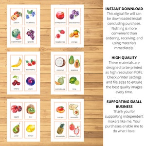 Fruit Flashcards | Watercolor Fruit | Educational | Montessori ...