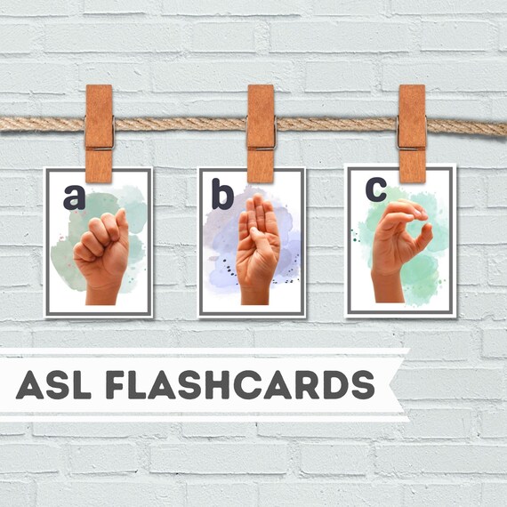 ASL Flash Cards Sign Language Cards Education Language | Etsy