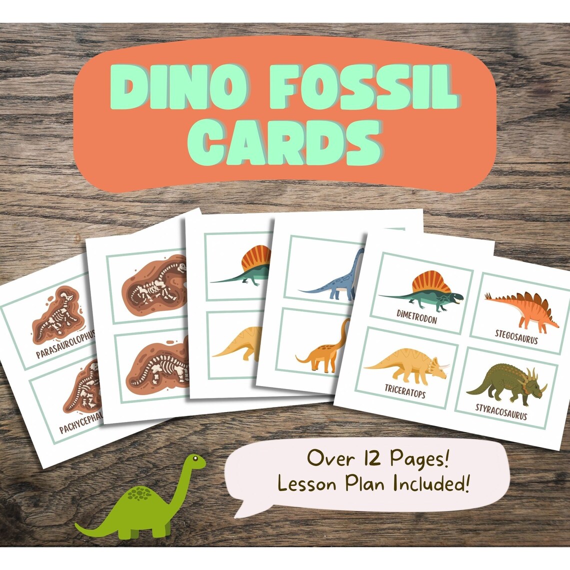 Dinosaur Fossil Cards | Dinosaur Matching | Memory Game | Language ...