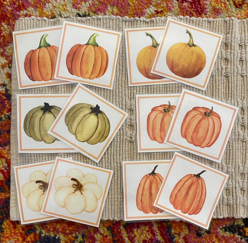 Pumpkin Memory Match Cards | Pumpkin Cards | Educational Games | Fall ...