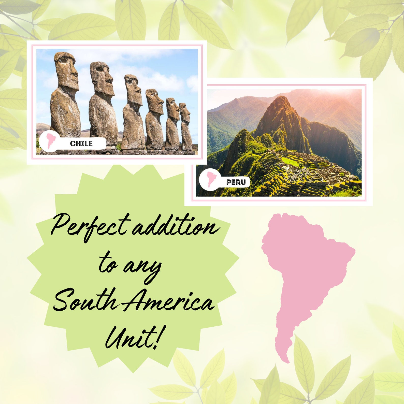 South America Culture Cards Geography Cards Montessori Educational ...