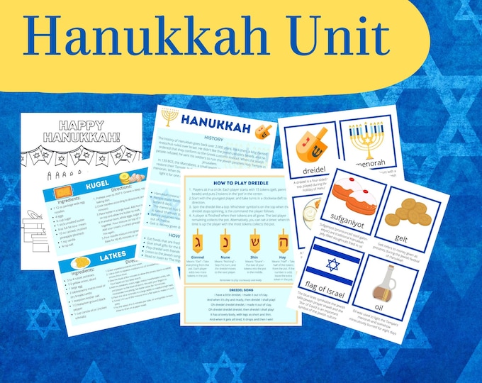 Hanukkah Festival of Lights Montessori Nomenclature 3-part Cards ...