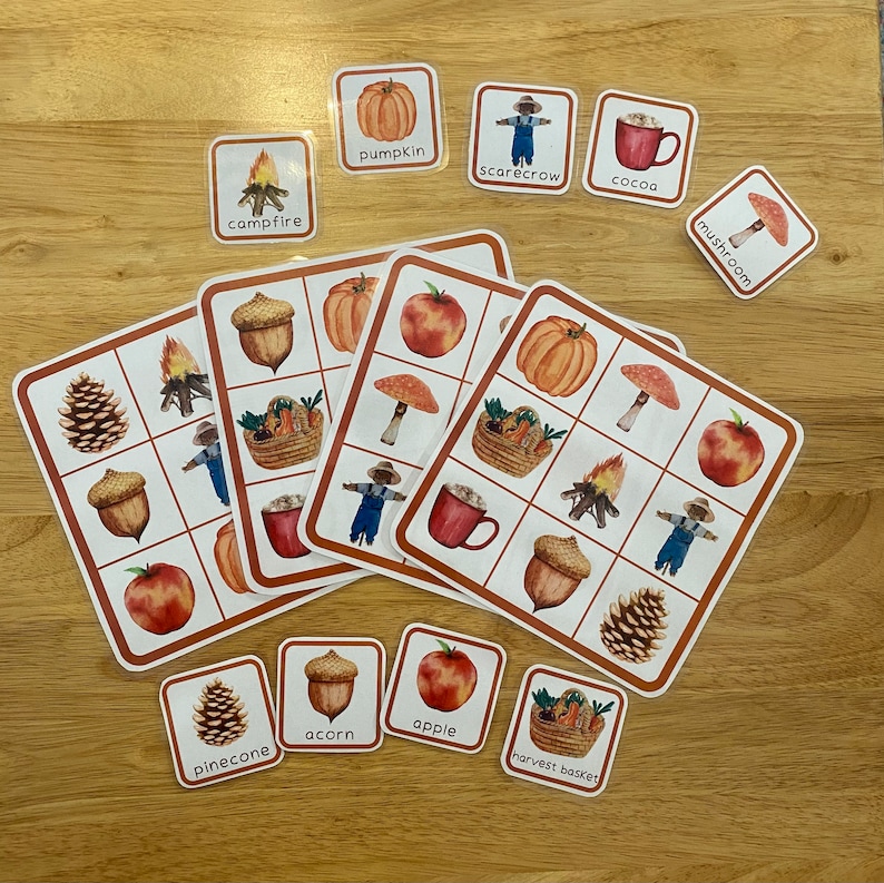 Autumn Bingo Cards | Fall Bingo Cards | Language Games | Vocabulary ...