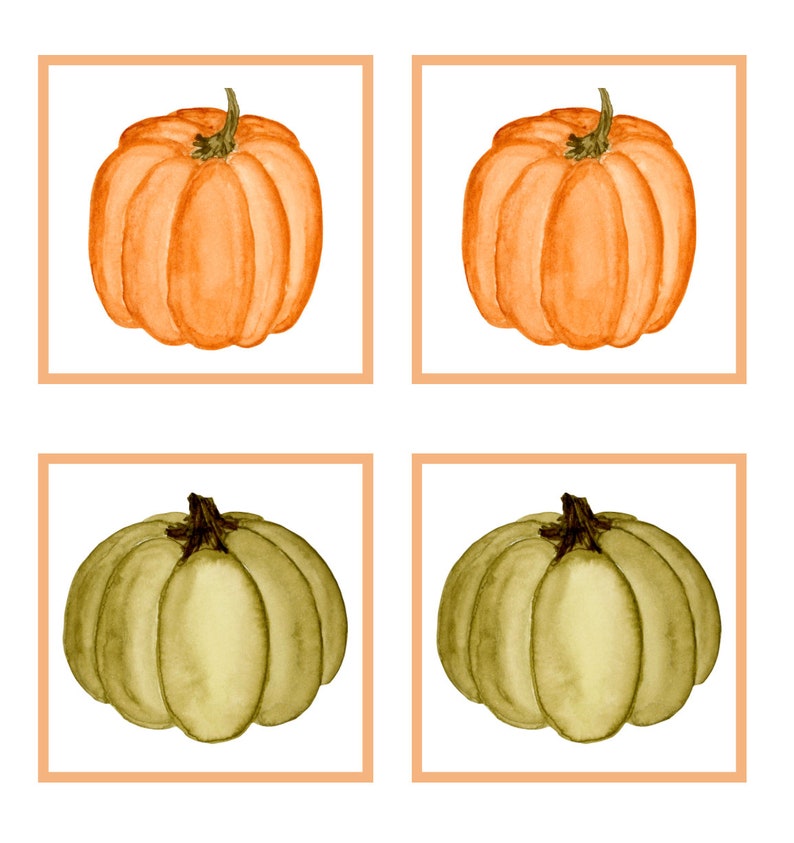 Pumpkin Memory Match Cards | Pumpkin Cards | Educational Games | Fall ...