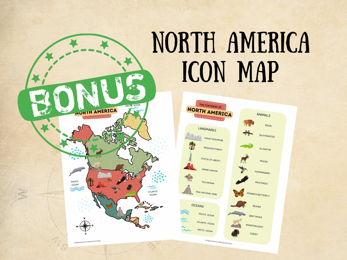 North America Landmark Postcards | Montessori Culture | Geography Cards ...