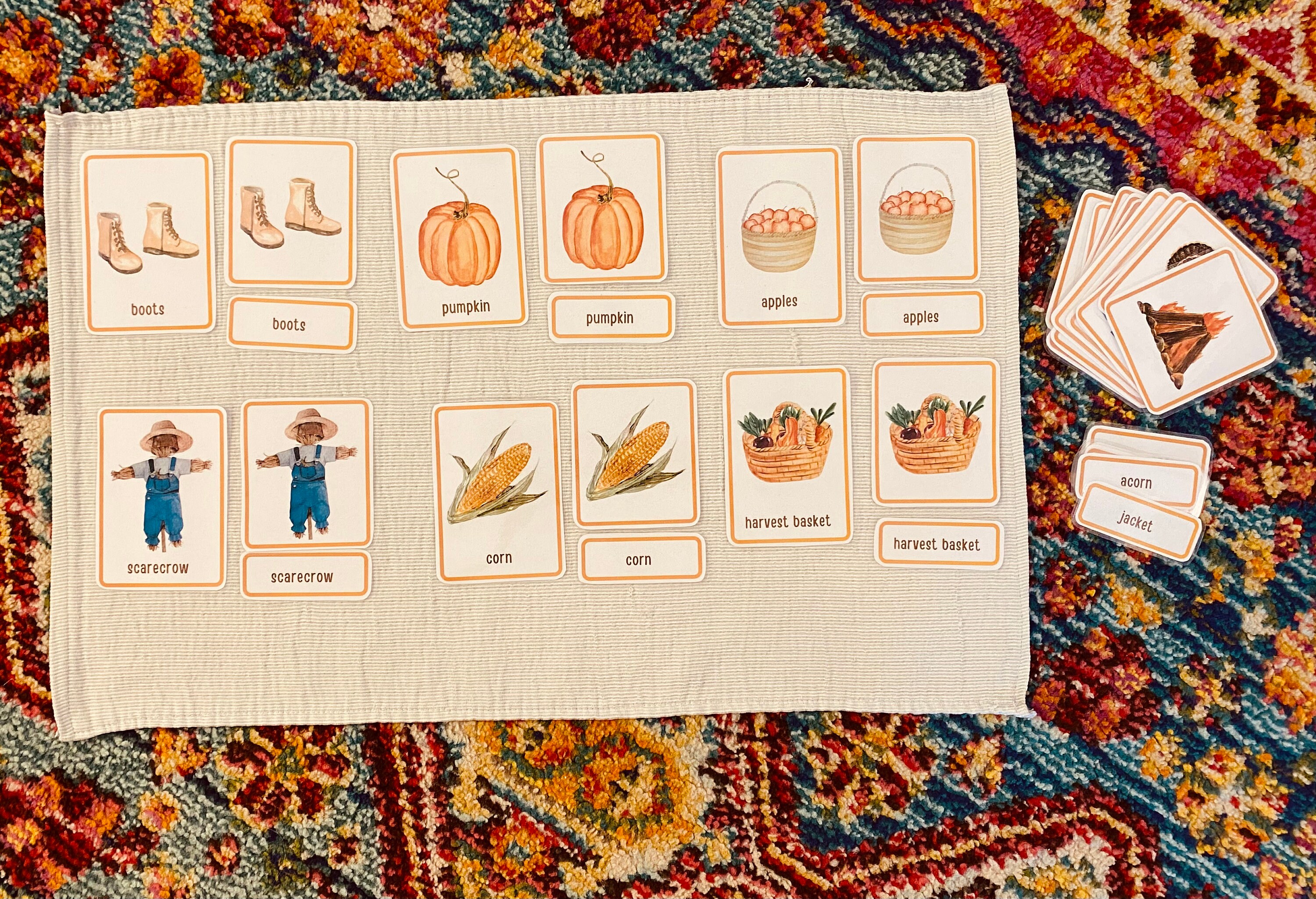 Autumn Vocabulary Cards | Fall Vocabulary | Montessori | Language | 3 ...