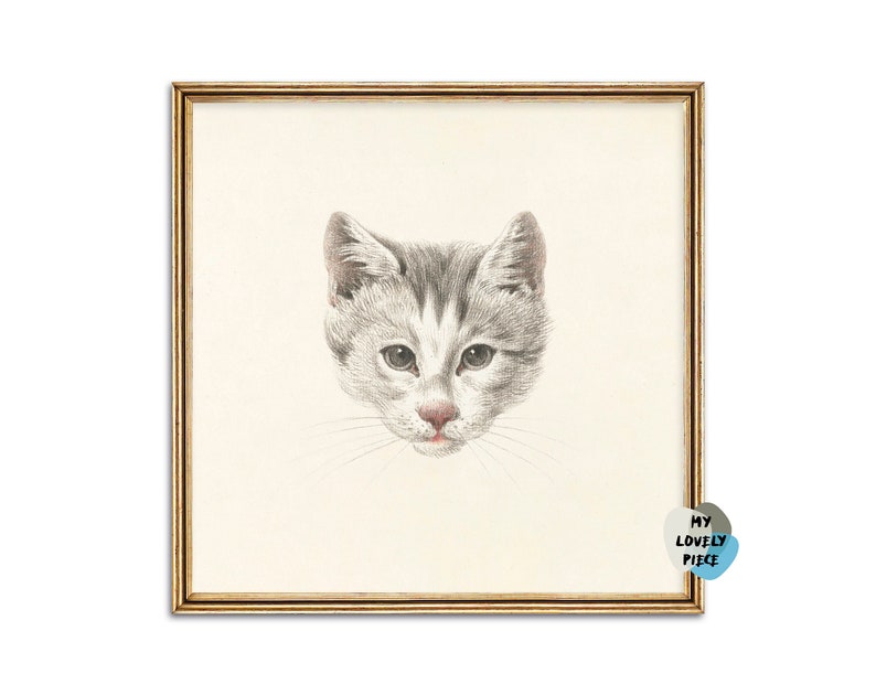 Cat Face Drawing Cute Cat Head Sketch Cat Pencil Portrait Artwork Cat ...