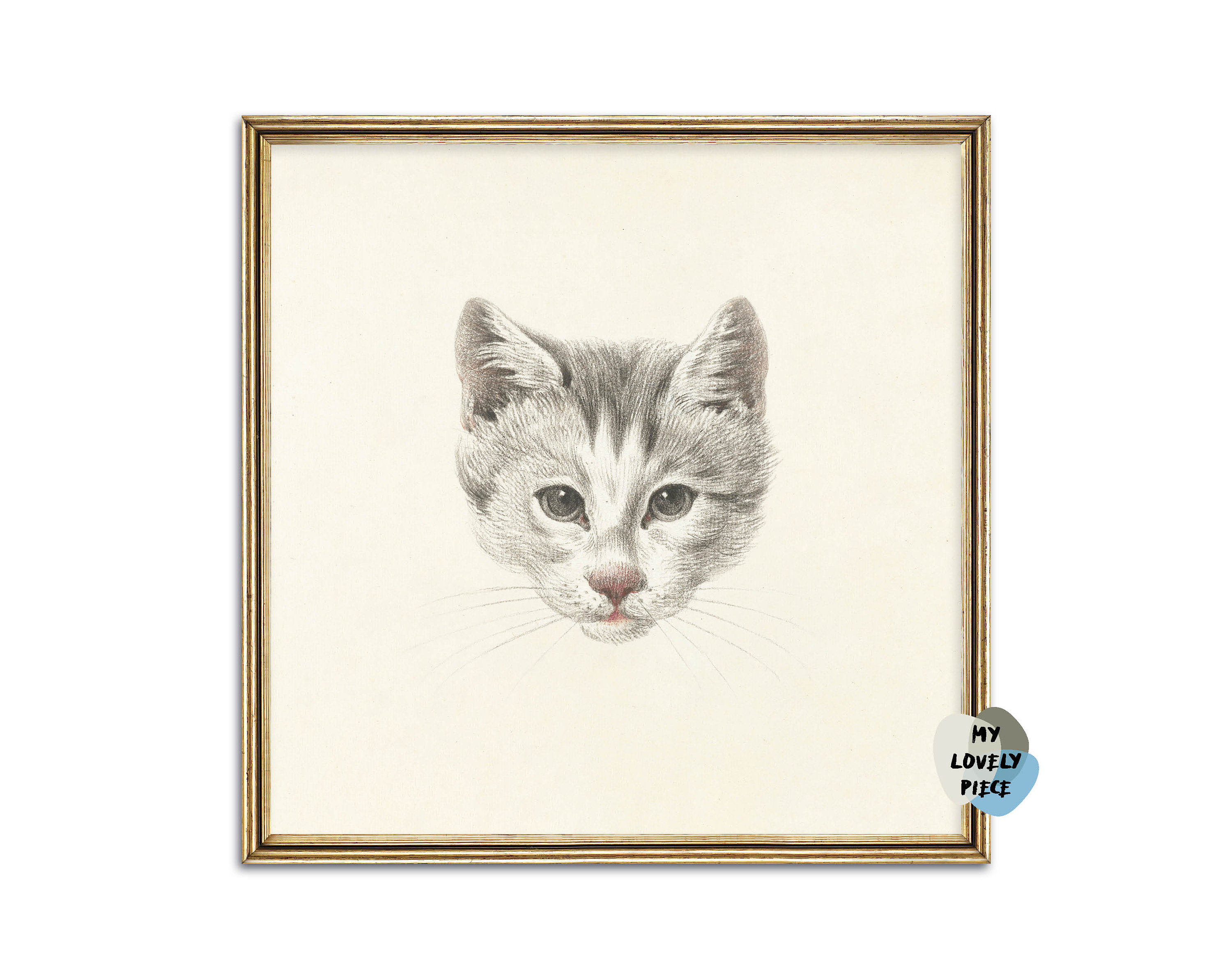 Cat Face Drawing Cute Cat Head Sketch Cat Pencil Portrait Artwork Cat ...