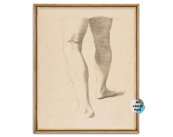 Legs Study Body Part Hand Sketch Academic Black Chalk - Etsy