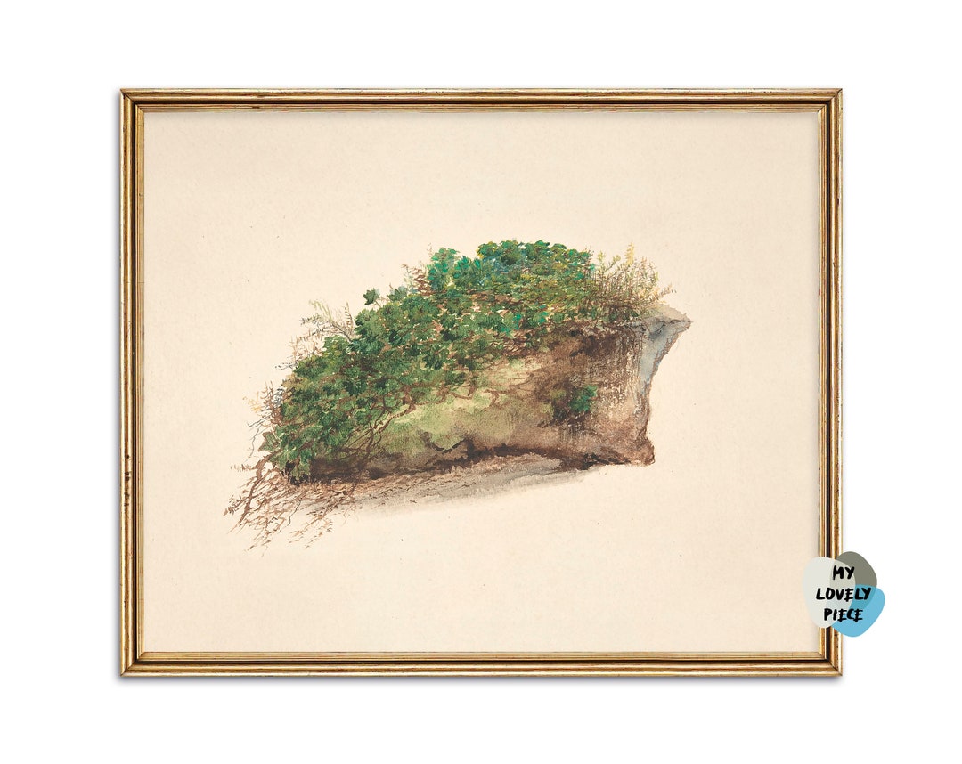 Piece of Grass Drawing Print File Grass Island Miniature Garden Clod of ...