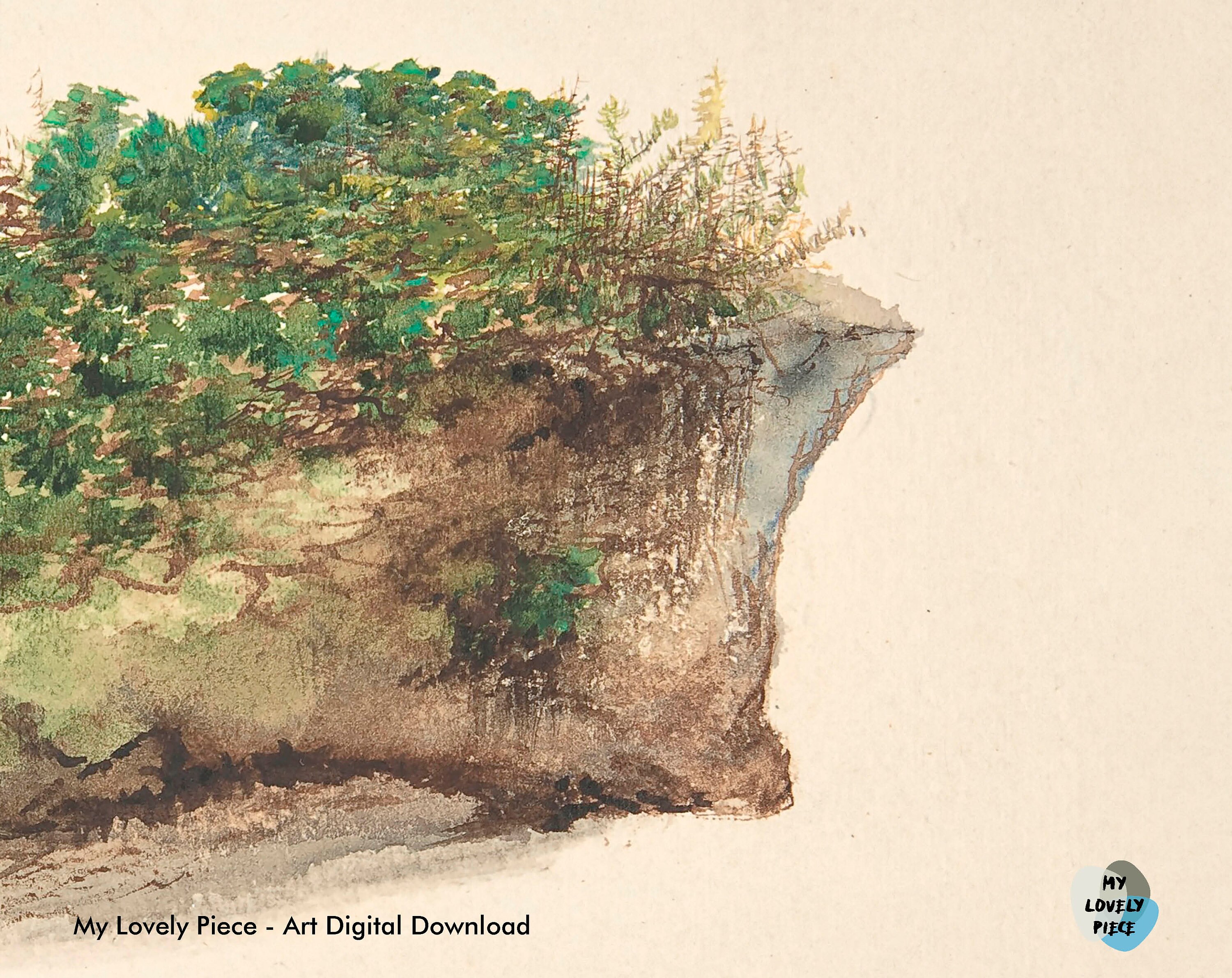 Piece of Grass Drawing Print File Grass Island Miniature Garden Clod of ...