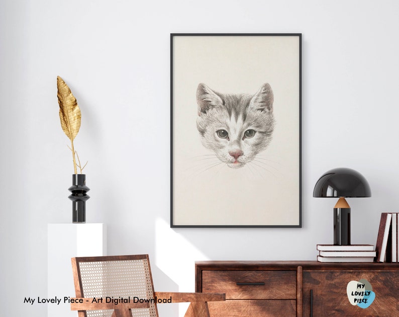 Cat Face Drawing Cute Cat Head Sketch Cat Pencil Portrait Artwork Cat ...