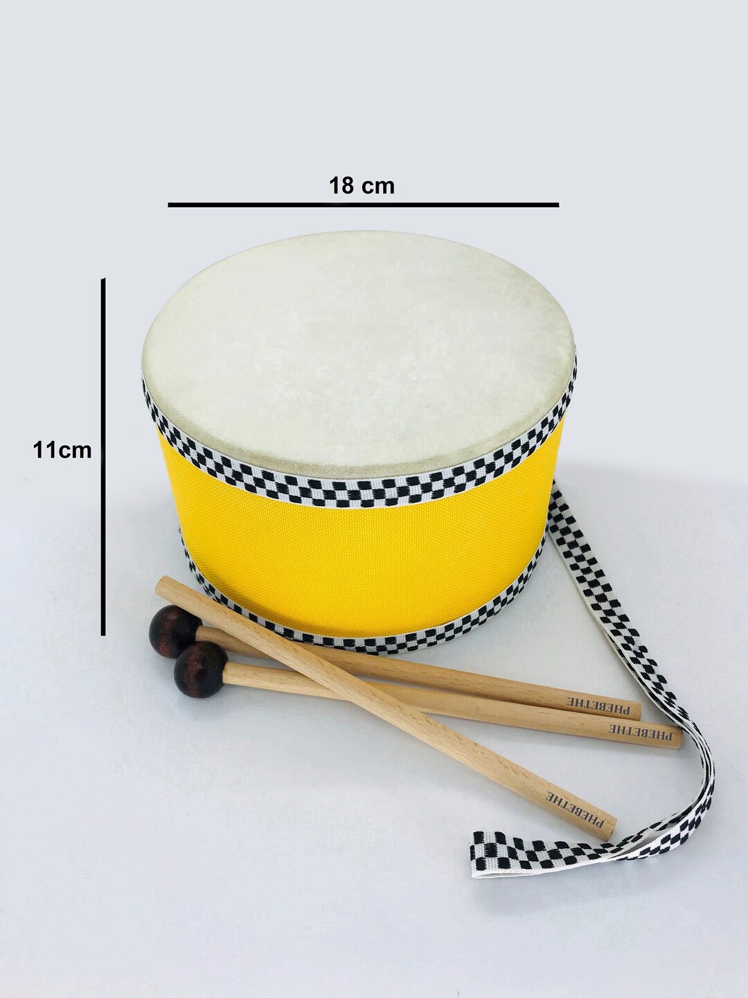 Wooden Hanging Children's Drum Organic Genuine Leather / Musical ...