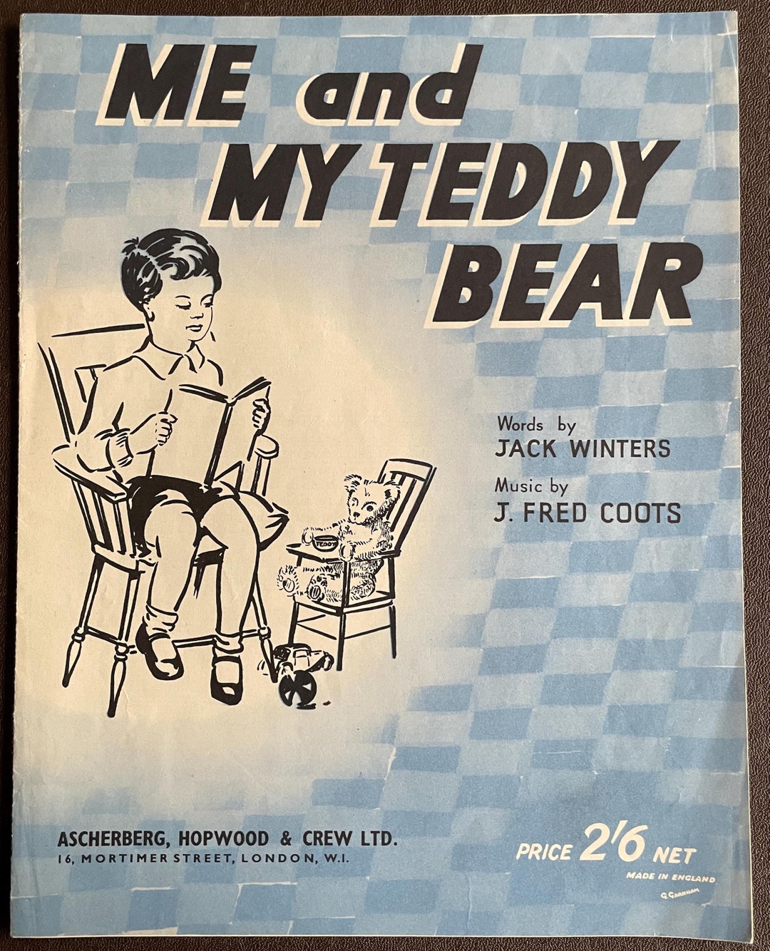 Me and My Teddy Bear Sheet Music by Jack Winters & J. Fred Coots 1950 ...