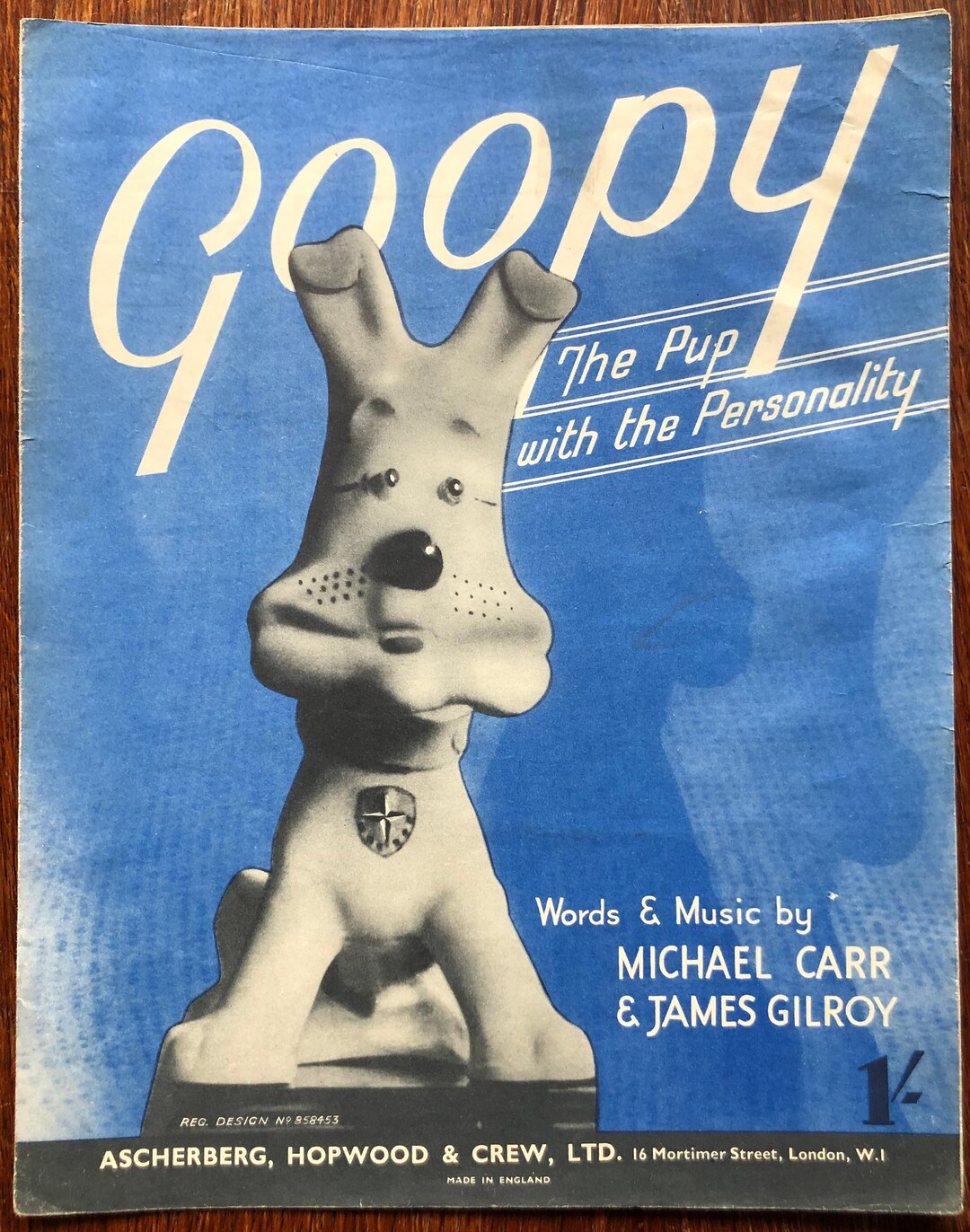 Goopy the Pup With the Personality, Sheet Music, 1951, Novelty Song - Etsy
