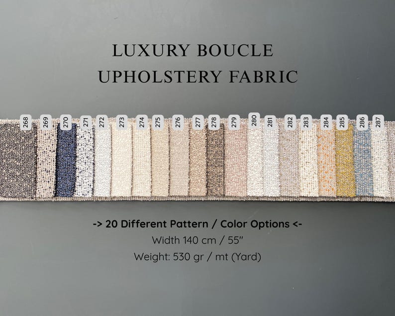 Luxury Boucle Upholstery Fabric by the Yard/meter - Heavyweight ...