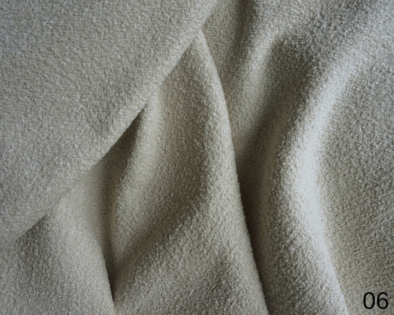 White Boucle Upholstery Fabric Textured Bouclé Home Textile - Etsy