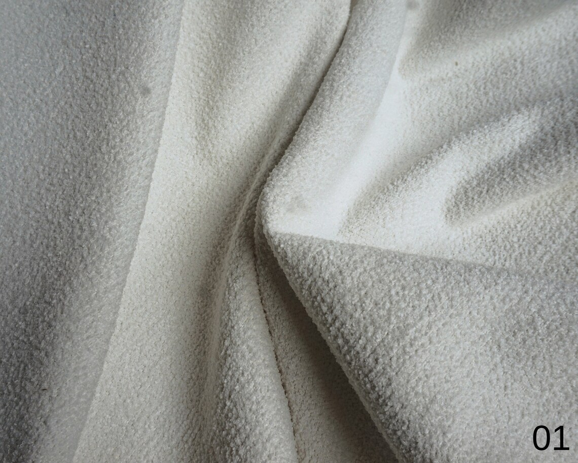 White Boucle Upholstery Fabric Textured Bouclé Home Textile - Etsy