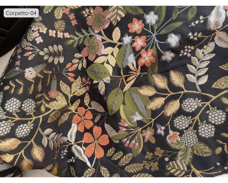 Floral Jacquard Gobelin Fabric – Vintage Style Upholstery Fabric - Etsy ...