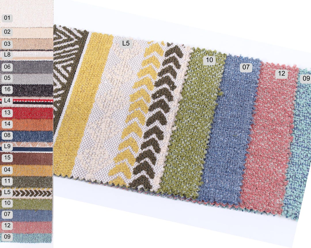 Chenille Upholstery Fabric by the Yard – Soft Woven Textile for Sofa ...