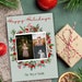 5x7 Christmas Holiday Card Template Simple, Green, & Floral Digital ...