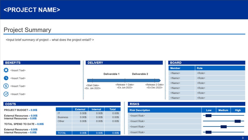 Project Management - Project Initiation Document (PID) - Blue Scheme ...