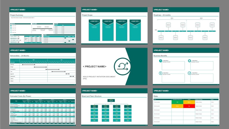 Project Management - Project Initiation Document (PID) - Dark Teal ...