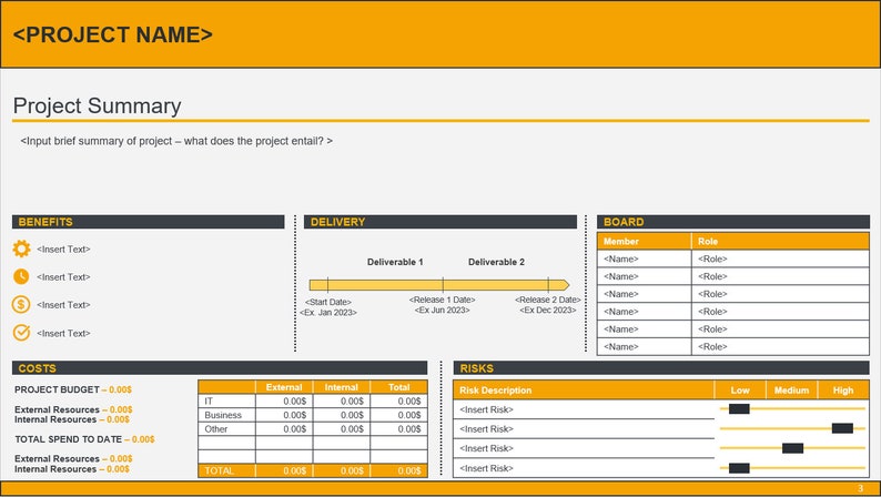 Project Management - Project Initiation Document (PID) - Gold & Blue ...