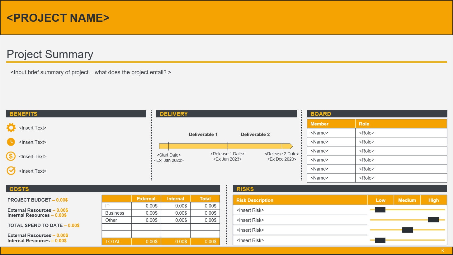 Project Management Project Initiation Document PID Gold & Blue Grey ...