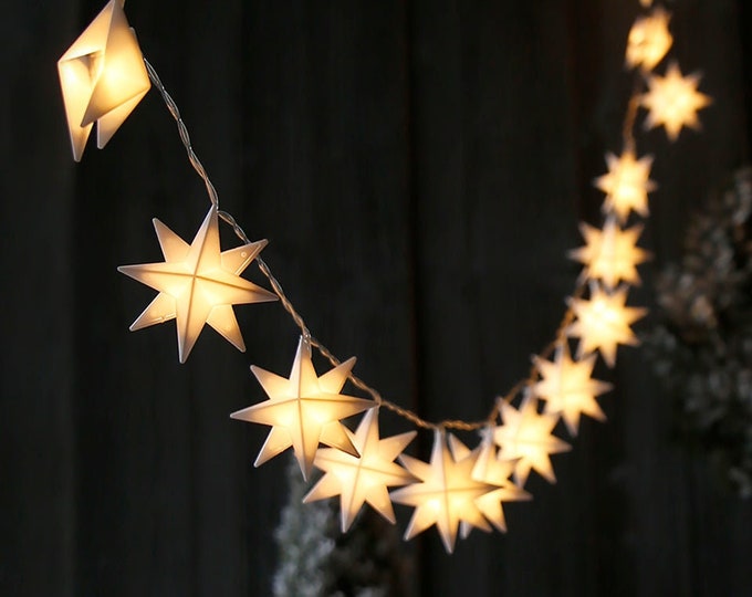 White Stars LED Light Garland - Etsy UK
