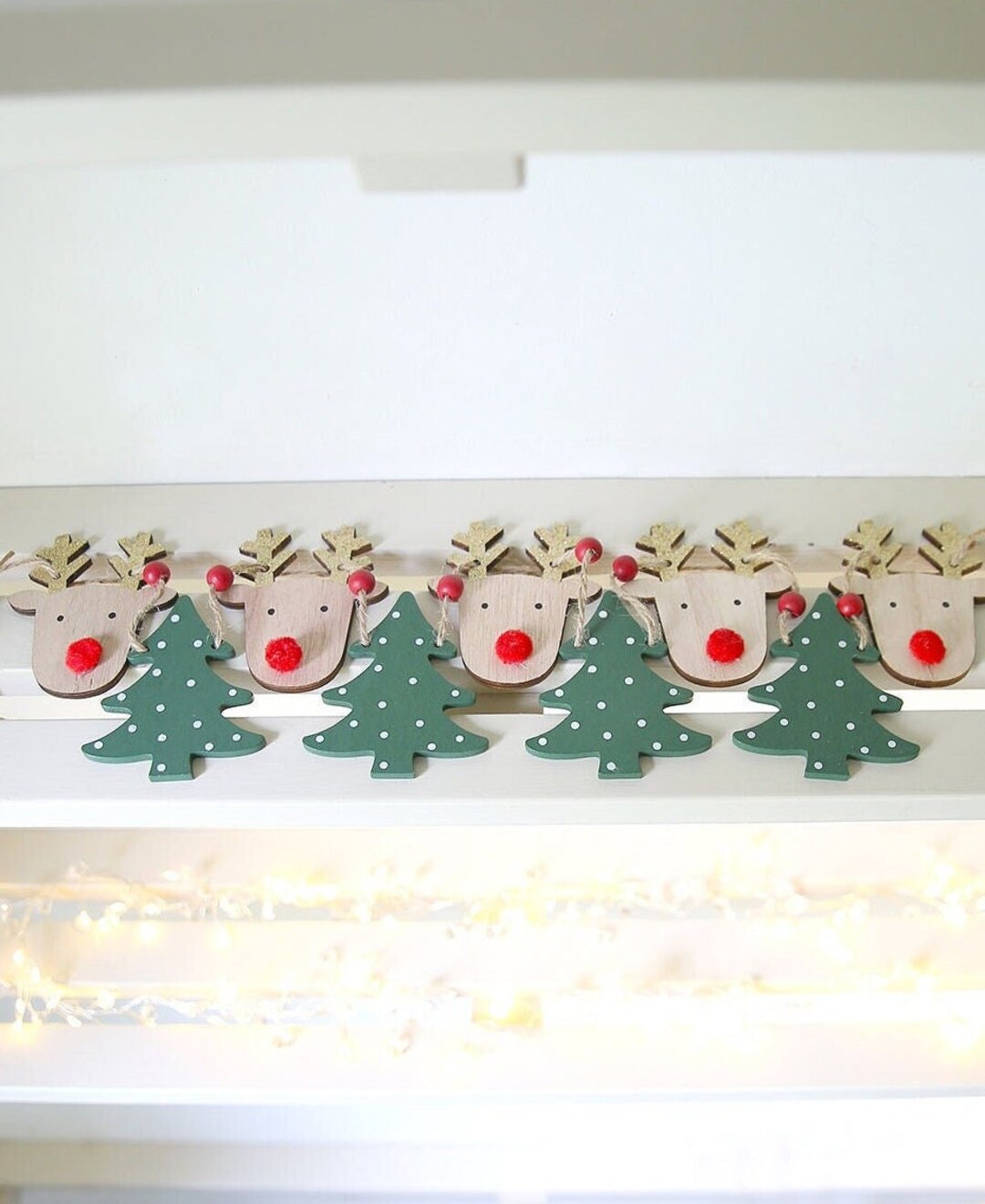 Wooden Reindeer Garland - Etsy