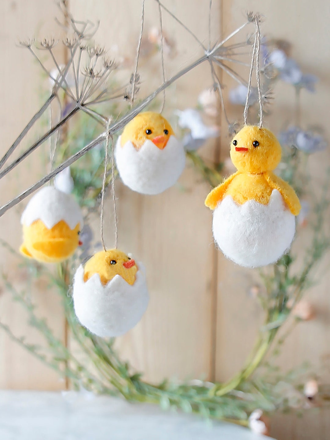 Felt Easter Chick in Egg Decoration - Etsy UK