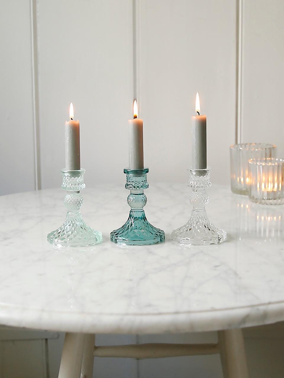 Coastal Coloured Glass Candlestick - Etsy UK