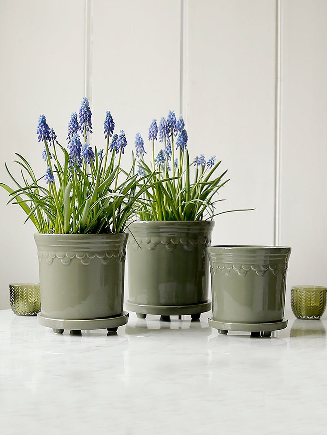 Sage Green Scalloped Edge Pot - Etsy
