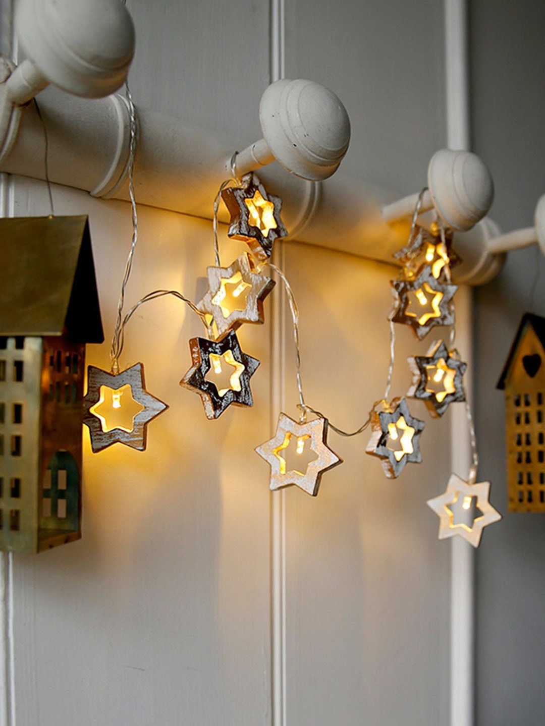 Gold Star LED Garland - Etsy
