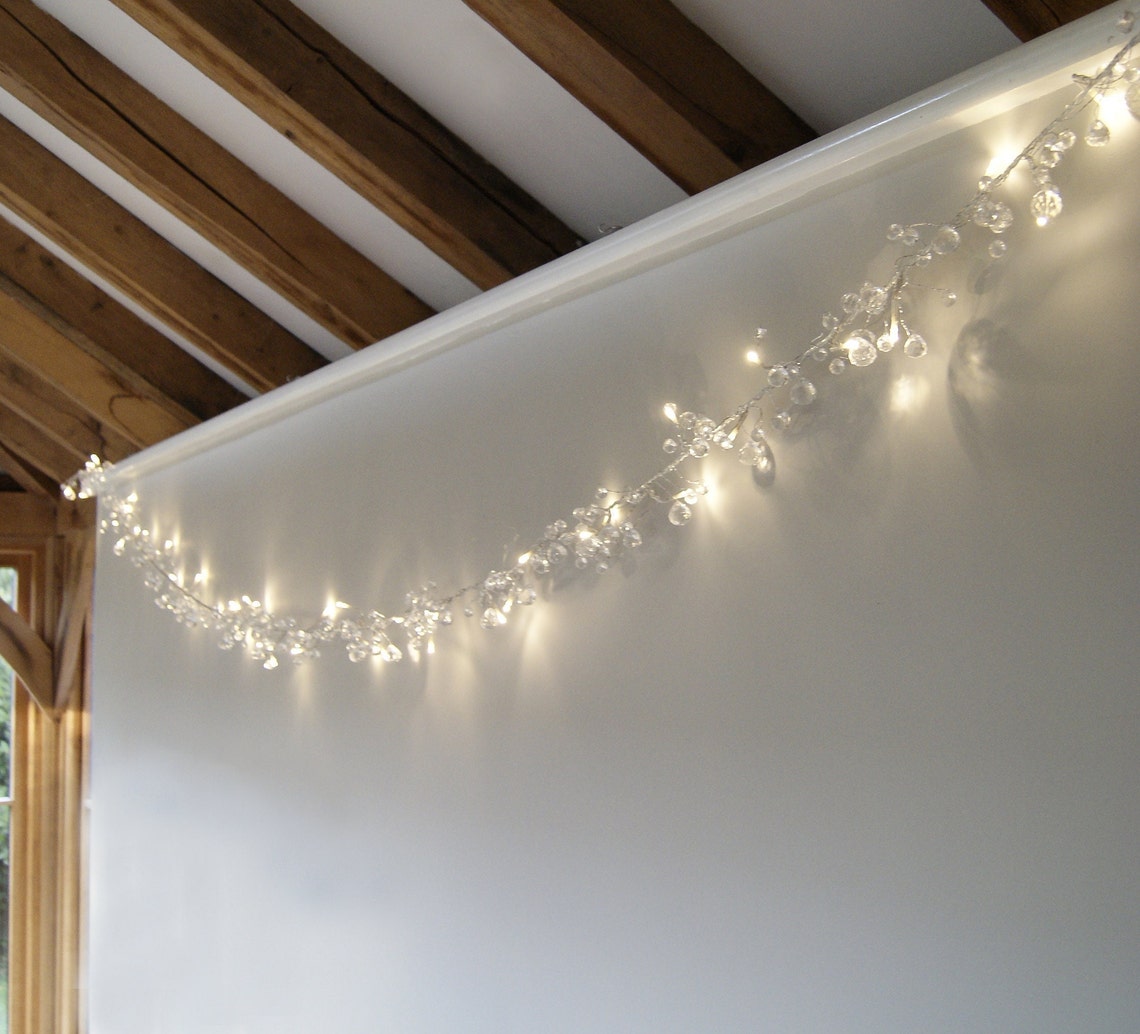 Clear Crystal LED Light Garland - Etsy UK