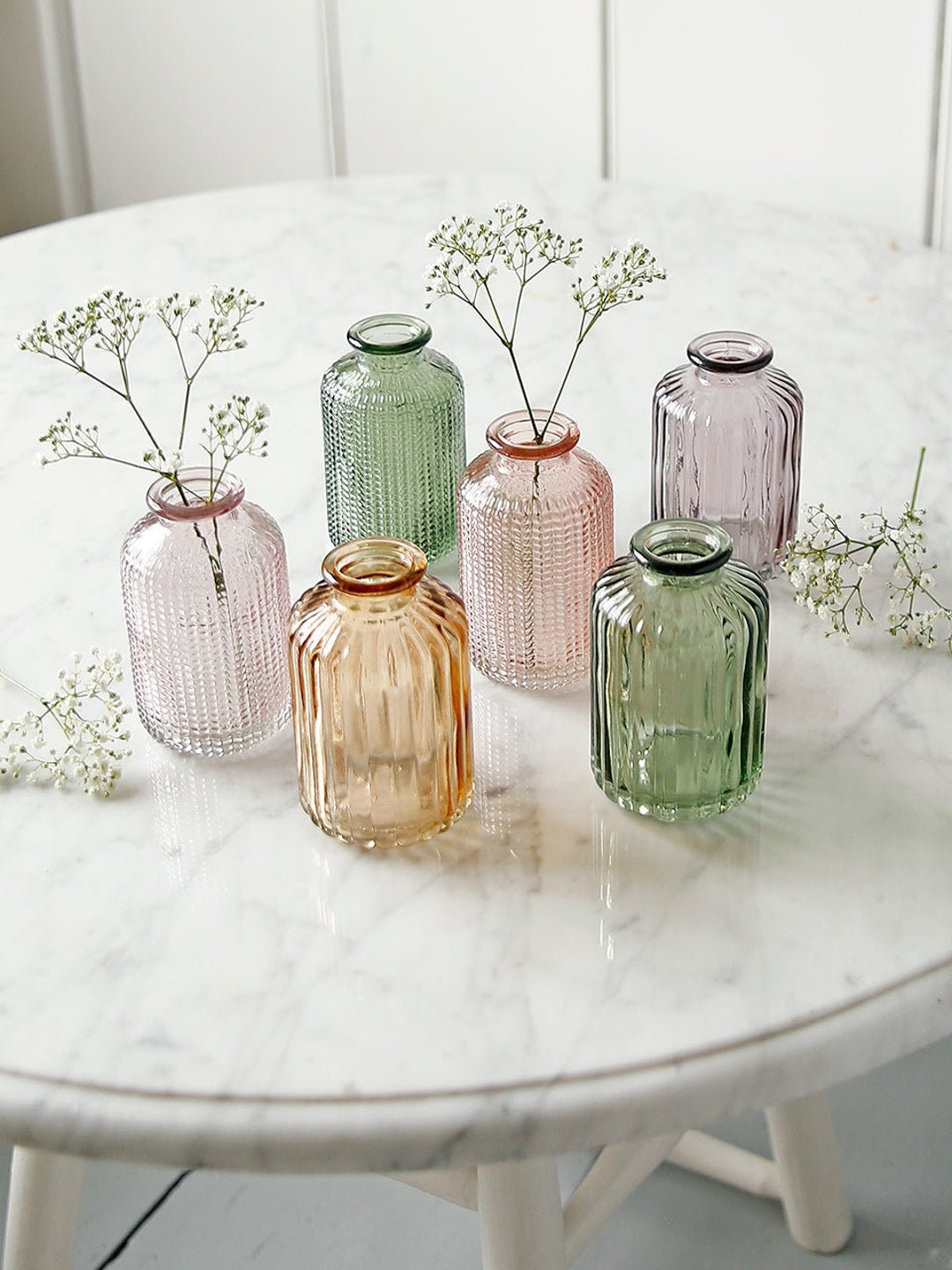 Summer Shades Glass Bud Vase Assortment - Etsy