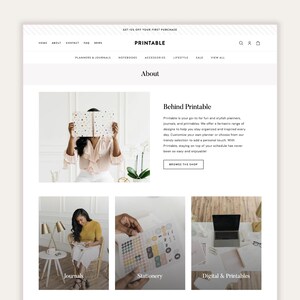 Modern Colorful Shopify Theme Website Template for Printables Planners ...