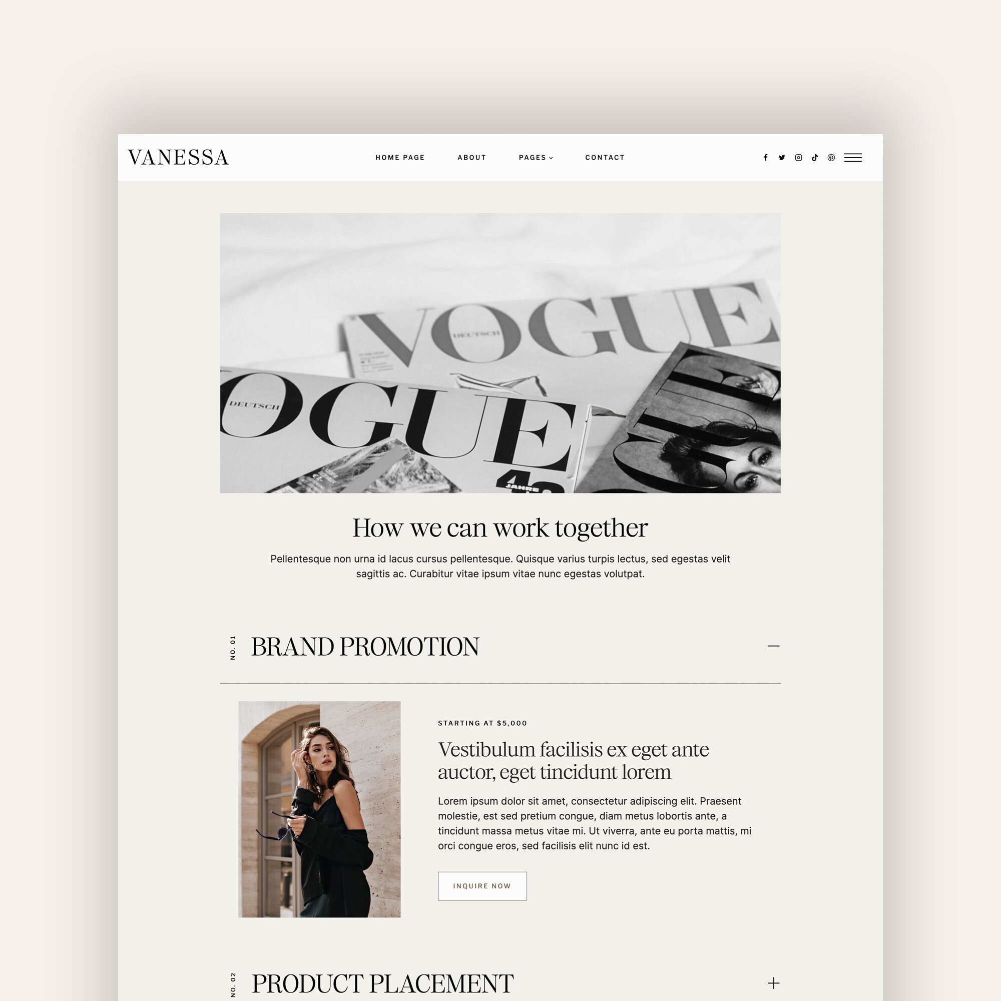 Feminine Wordpress Theme Modern Bold for Beauty Fashion Lifestyle ...