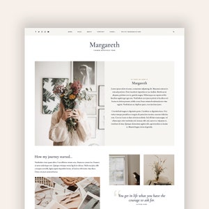 Feminine Wordpress Theme Modern Minimalist for Beauty Fashion Lifestyle ...