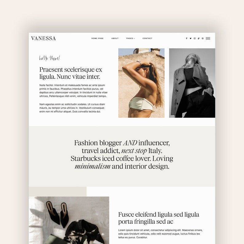 Feminine Wordpress Theme Modern Bold for Beauty Fashion Lifestyle ...