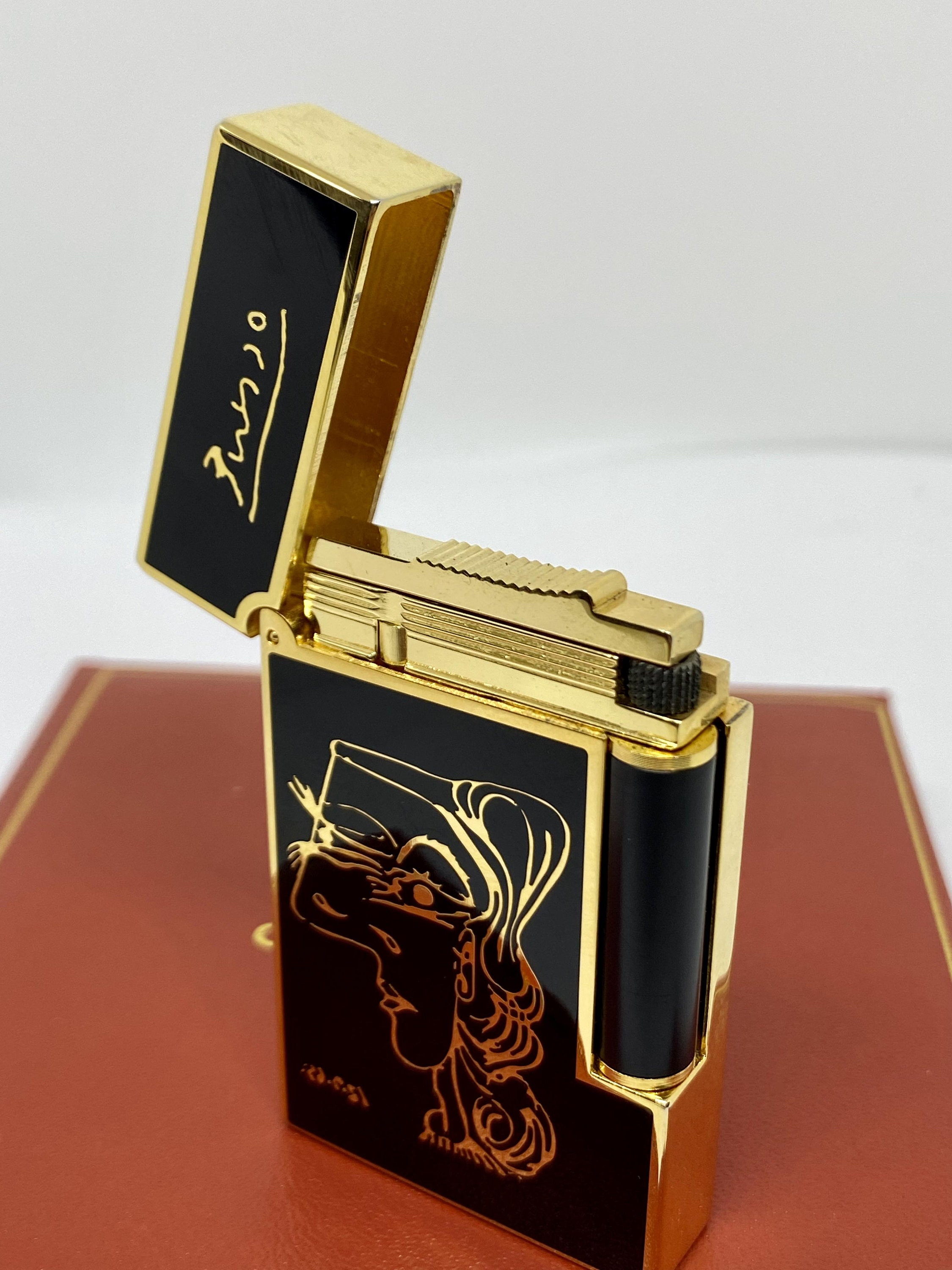 Amazing Gold Collectable St. Dupont Picasso Paris Vintage Gas Lighter ...