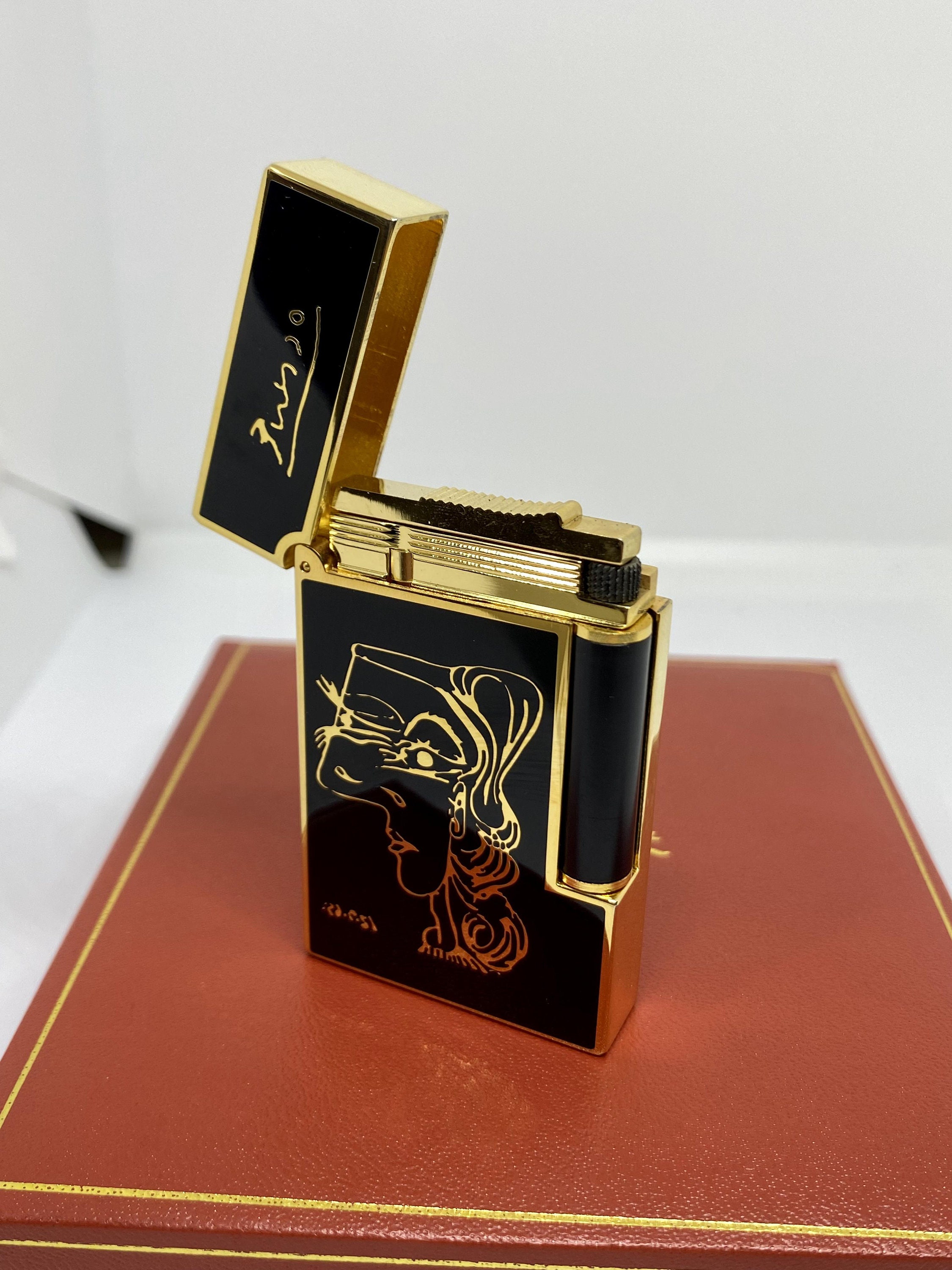 Amazing Gold Collectable St. Dupont Picasso Paris Vintage Gas Lighter ...
