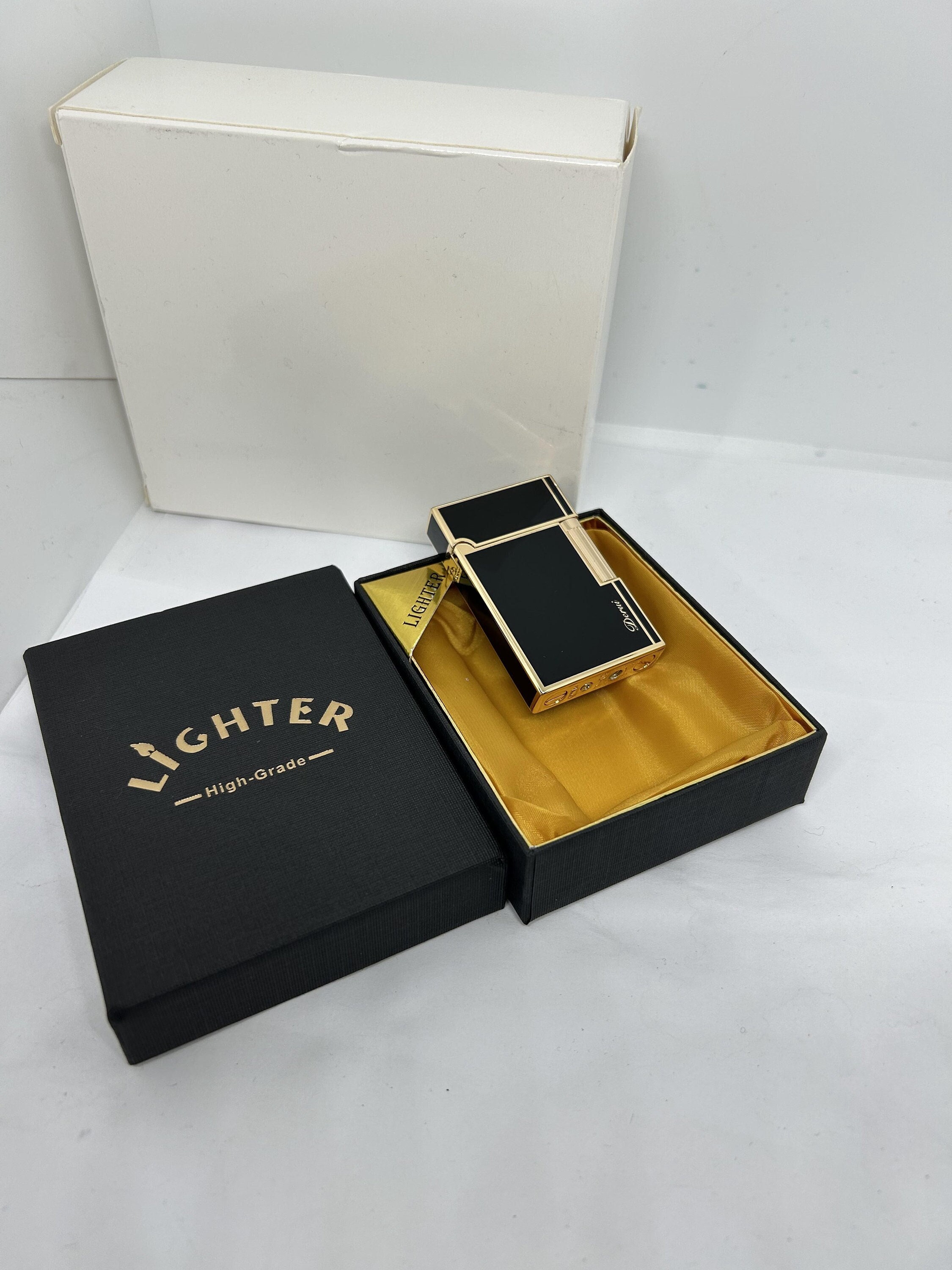 Amazing Gold Black Plated Collectable Vintage Gas Lighter Old School in ...